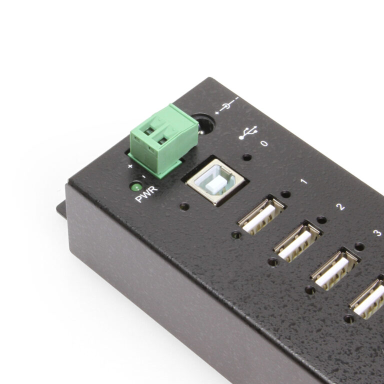 10 Port USB 2.0 Hub w/ ESD Surge Protection Screw Locking Ports - Coolgear