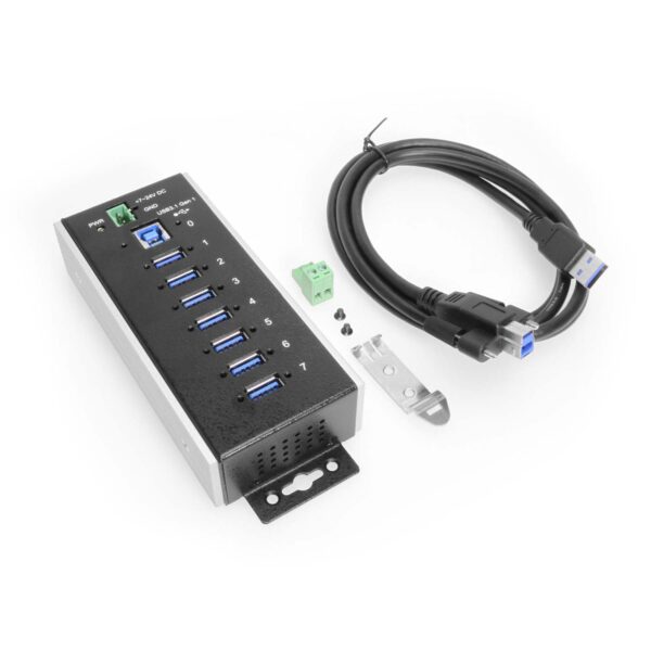 7 Port USB 3.2 Gen 1 Industrial Wide Temperature Range Hub - Coolgear