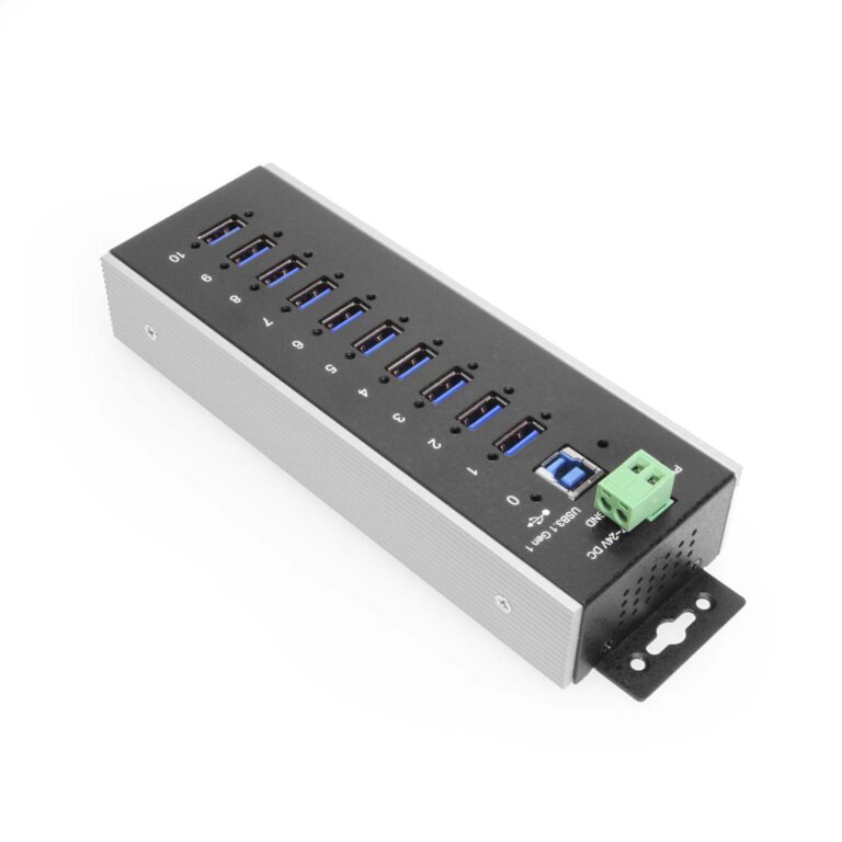 10 Port USB 3.2 Gen 1 Industrial Wide Temperature Range Hub - Coolgear