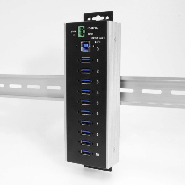 10 Port USB 3.2 Gen 1 Industrial Wide Temperature Range Hub - Coolgear