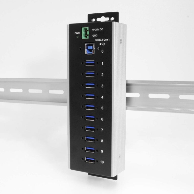 10 Port USB 3.2 Gen 1 Industrial Wide Temperature Range Hub - Coolgear