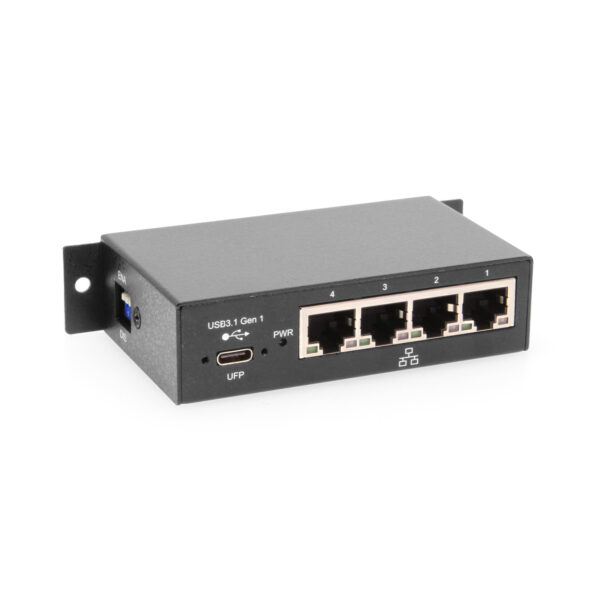 4-Port Industrial Gigabit Ethernet to USB 3.2 Gen 1 Type-C Adapter ...