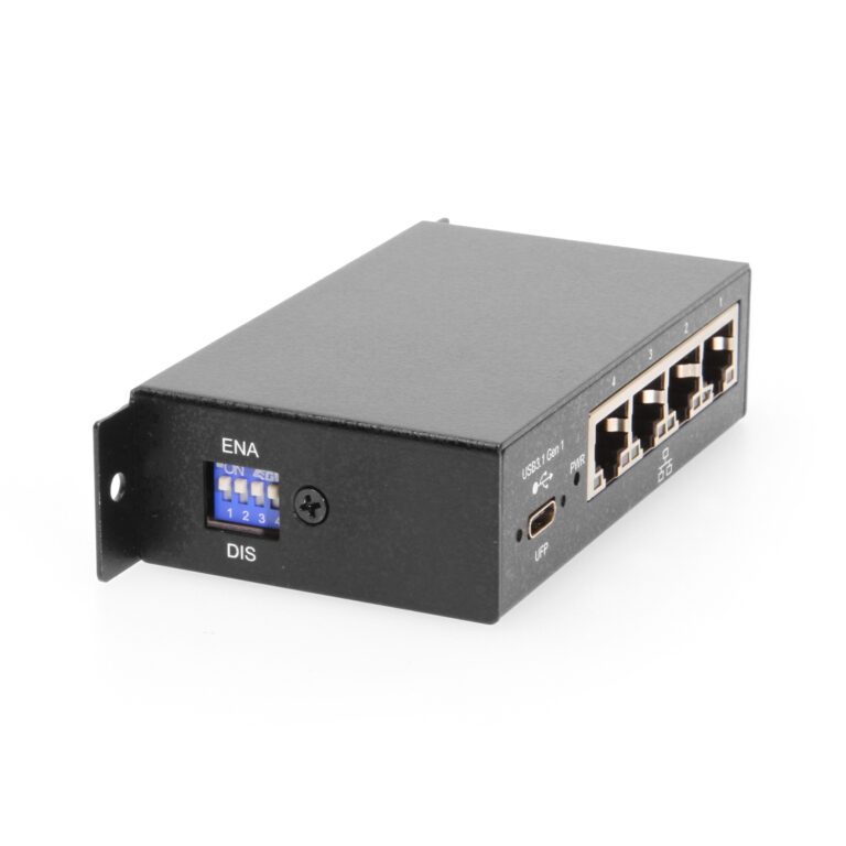 4-Port Industrial Gigabit Ethernet to USB 3.2 Gen 1 Type-C Adapter ...