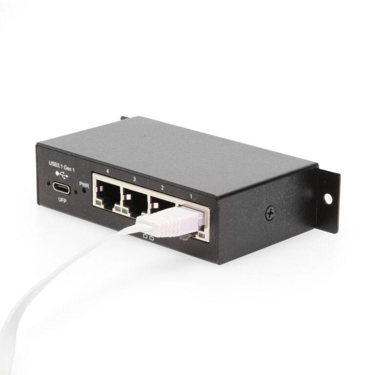 4-Port Industrial Gigabit Ethernet to USB 3.2 Gen 1 Type-C Adapter ...
