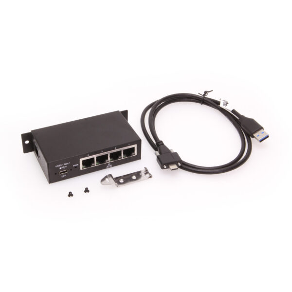 4-Port Industrial Gigabit Ethernet to USB 3.2 Gen 1 Type-C Adapter ...