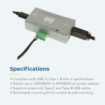 Power Delivery Injector USB Type-C PD 2.0 Gen 1 & Gen 2 Super Speed USB ...