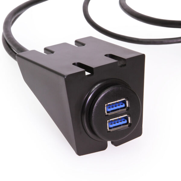 3ft. USB Panel Mount Extension 2x Type-A 3.2 Gen 1 Male to Female Cable ...